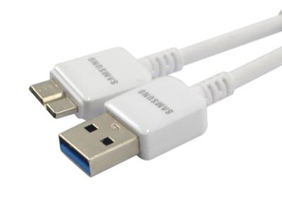 China White Round USB3.0 A Male to Micro B Charge Cable for Samsung Phone for sale