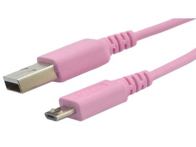 China Pink USB2.0 Charge & Transfer Data Cable A Male to Micro 5 Pin Connector Cable for sale