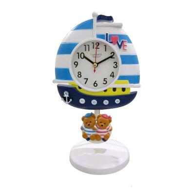 China sailing boat shape table clock for bedroom decoration for sale