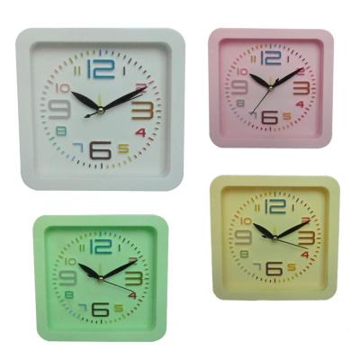 China square plastic alarm clock for home decoration for sale