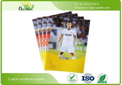 China School Lined Exercise Books , Football Star Coated Cover Writing Exercise Books for sale