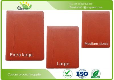 China Multi - Function Custom Office PU Loose Leaf Notebook With Zipper Business Card Pockets for sale