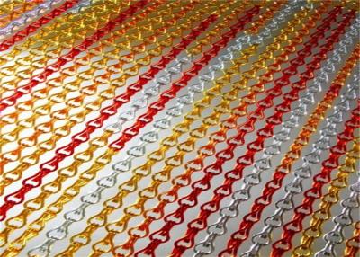 中国 二重ホックの砲金色のアルミニウム チェーン・リンクのはえのカーテン90*210cm 販売のため