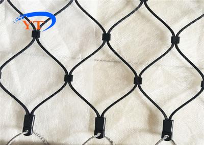 60x105mm Stainless Steel Rope Mesh High Tensile Black Oxidized Enclosure Fence In Zoo