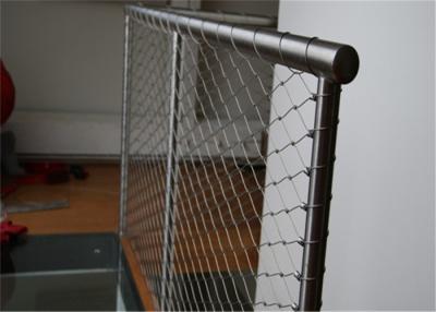 China 2.0mm 60*105mm Stainless Steel Ferrule Rope Mesh Stairs Railing High Strength for sale