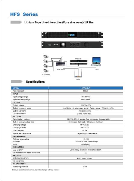 LiFePO4 건전지 팩과 1U 500W 라인 상호 작용하는 UPS 시스템