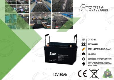 Cina Il sistema di allarme del sistema solare ha sigillato la batteria al piombo 12v 80ah in vendita