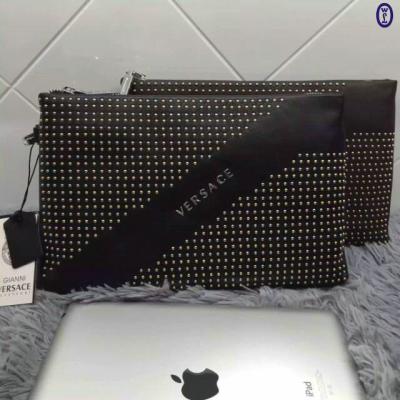 China Versace Black Men Holder Purse With Hand Strap Bead Decorate Bags for sale
