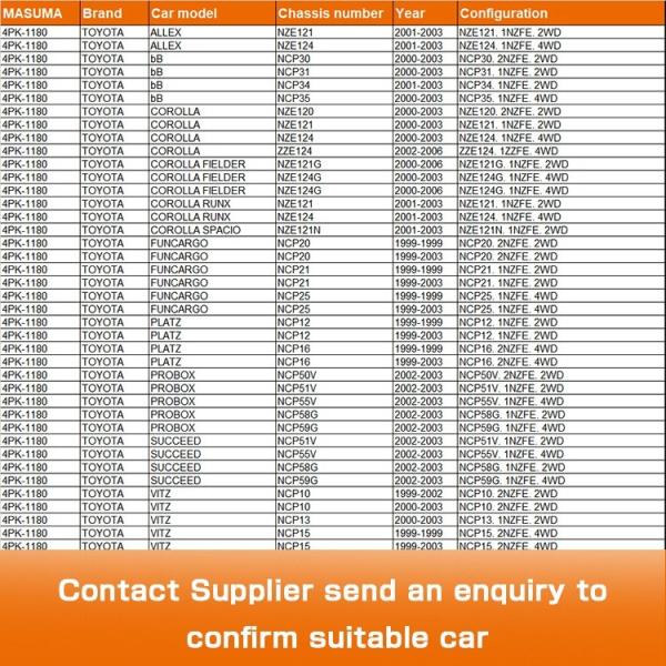 Quality Customized Support ODM 4PK-1180 MASUMA Car Transmission Parts for Toyota Corolla for sale