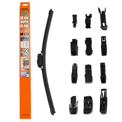 China 17 Inch Frameless Car Wiper Blade For Nissan MU-017Si J-HOOK Reference NO. 116109 for sale