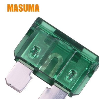 China FS-038 30A Green 100 pcs MASUMA auto Standard Blade Fuses 90982-07011 98200-33000 MS810969 URJ201L for sale