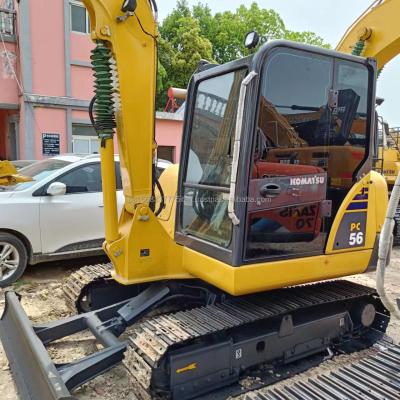 Cina Escavatore a trascinatore Komatsu PC56-7 usato con scarse ore di lavoro e peso operativo di 5 tonnellate in vendita