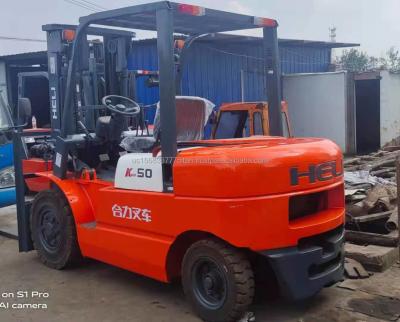 Cina Grande carrello elevatore diesel Heli K50 con larghezza di forchetta 3m e lunghezza di forchetta 2m in spedizione gratuita in vendita
