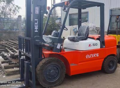 Cina Grande carrello elevatore diesel Heli K50 con larghezza di forchetta 3m e lunghezza di forchetta 2m in spedizione gratuita in vendita