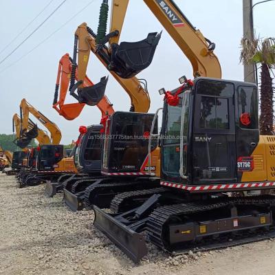 China Sany Sy 75c Excavator Second-hand Machine Operating Weight 9ton Machine Weight 7500 KG for sale