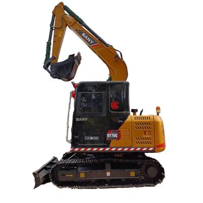 Китай Sany SY75C Pro амфибийный экскаватор 7тонный эксплуатационный вес используемый блок с конкурентоспособным продается