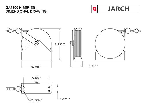100ft. Spring Retractable Grounding Reels,Industrial-Duty / Heavy-Duty Static Grounding Hose Reels Cable