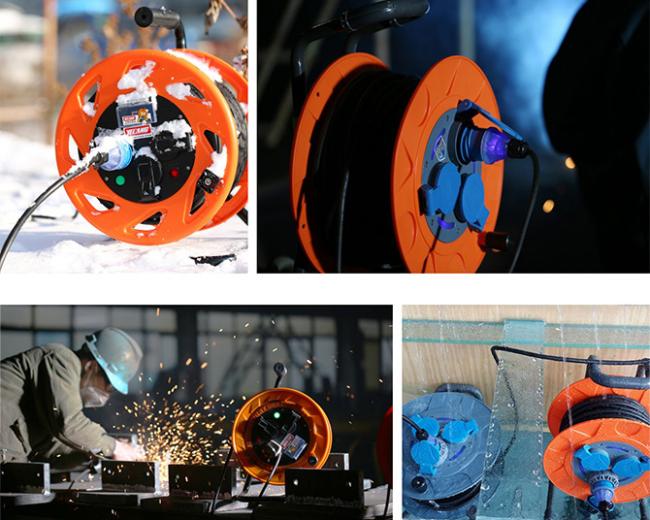 Multifunctional Dustproof sockets rubber Cable Reel, extension cord reel drum cable tray 80m,100m
