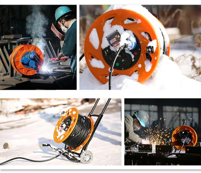 Multifunctional Dustproof  sockets rubber Cable Reel, extension cord reel drum cable tray 80m,100m