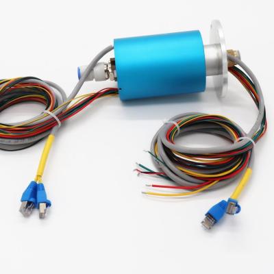 China USB3.0 Ethernet Slip Ring Rotary Joint Through Bore Rotating Contacts for sale