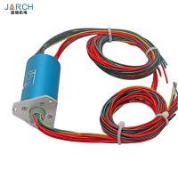 China Capsule Type 2 Channels 50A Flange Mounted Slip Ring Rotating Electrical Connector for sale