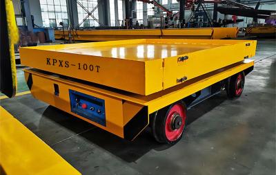 China Hydraulic Lifting 50T Electric Transfer Cart With Emergency Stop Button for sale