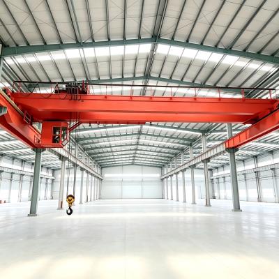 China 12t variable frequency limit protection anti‑collision function Double Girder Overhead Crane for metal billet hoisting metal processing factory material handling workflows for sale
