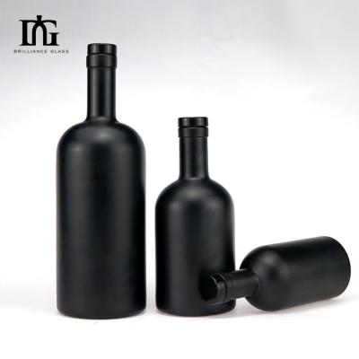OEM/ODM Acceptable Classic Shape Gin Rum Glass Bottle with Wooden Caps 500ml 750ml