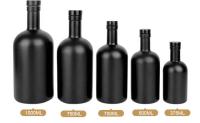 China Clear Oval Shape Flask 100ml 250ml 500ml 700ml 750ml Empty Wine Bottle with Corks for sale