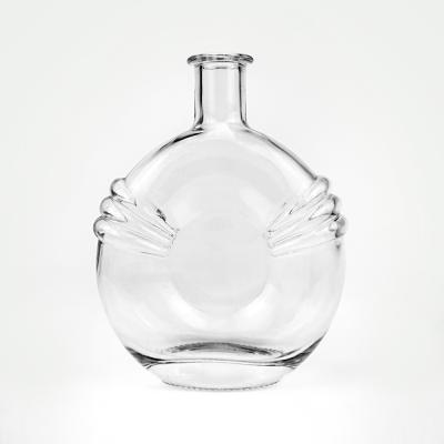 China 500 ml 700 ml heldere glazen fles met stopkork voor brandy Acceptabel OEM/ODM Uniek Te koop
