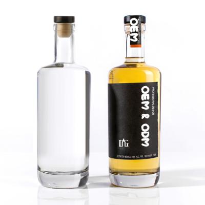 China Customized Liquors and Beverages Glass Round Vodka Empty Wine Bottle 700ml 750ml 500ml for sale