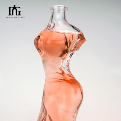 Cina Tipo di sigillamento Boccone di vetro trasparente di sughero da 160 ml per vodka Gin Rum Spirits in vendita