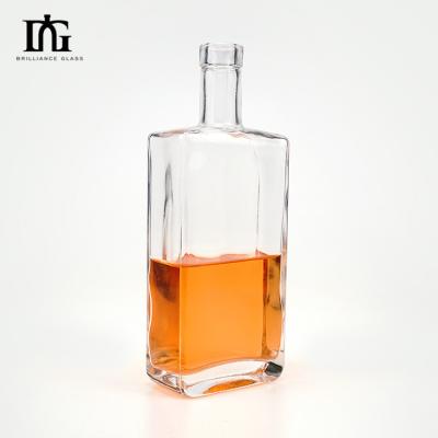 China Engraved Glass Bottle for Custom 700ml Gin Rum Empty 700ml 750ml Vodka Whiskey Brandy for sale