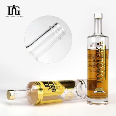 中国 ジン・ウォッカ・ラム・ウイスキー・ブランデー印刷用 オーダーメイド 750ml スーパー・フリントガラスボトル 販売のため