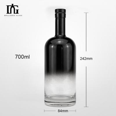 中国 塗装 表面処理 700ml ウォッカ ウィスキー ジンのガラスボトル 販売のため