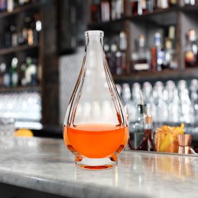 중국 유리 술 와인 위스키 병 750ml 고급 피라미드 크리스탈 디자인과 코크 봉인 판매용