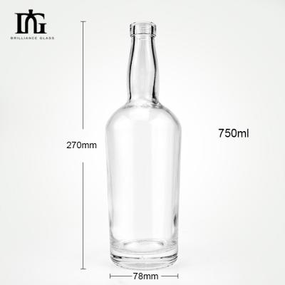중국 유리 목걸이 500ml 700ml 750ml 위스키 브랜디 빈 병 코크와 나사 뚜?? 판매용