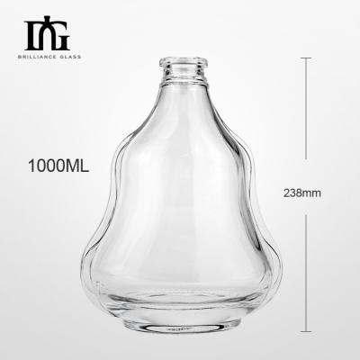 중국 술 위스키 브랜디 럼 진 산 에치 표면 취급을위한 빈 선명한 유리 병 판매용