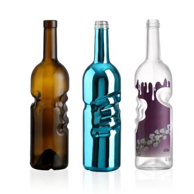 中国 500ml/750ml レッドワイン ボトル 天使の手 飲料や果汁のための特殊形ガラス 販売のため