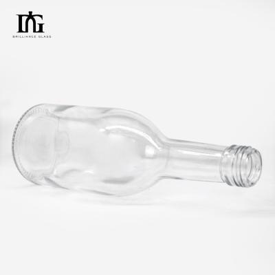 China Engraved Glass Bottle 375 ml 500 ml 750 ml Flint Empty for Ice Wine Vodka Tequila for sale