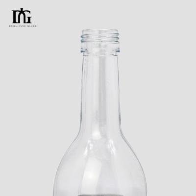China Engraved Glass Bottle 375 ml 500 ml 750 ml Flint Empty for Ice Wine Vodka Tequila for sale