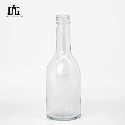China Engraved Glass Bottle 375 ml 500 ml 750 ml Flint Empty for Ice Wine Vodka Tequila for sale