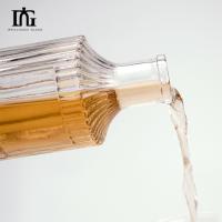 China Engraved Transparent Stripe Glass Diffuser Bottle 250ml for Perfume and Aromatherapy for sale
