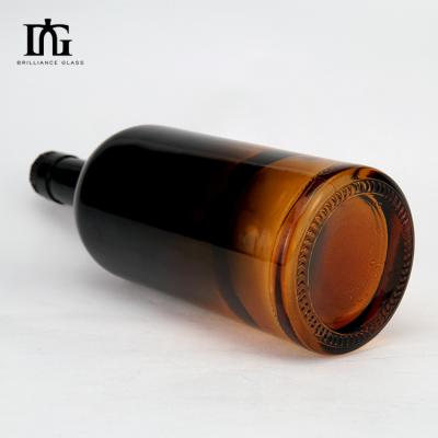 Cina Bottiglie di vetro trasparenti da vino nero ambra 375 ml 500 ml 750 ml 700 ml Tipo di tenuta CORK in vendita