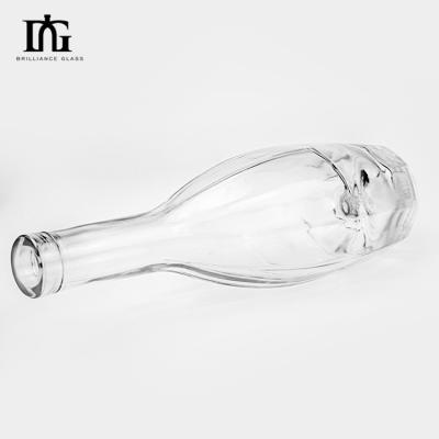 Cina OEM/ODM Accettabile 700ml Vaso Collo Lungo Ghiaccio Chiara Bottiglia Di Vetro Vino Bottiglia Di Champagne in vendita