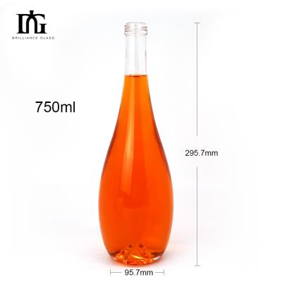 中国 グラスカラー 750ml 空包装 ワインボトル オーダーメイド ウォッカ ジュース ウィスキー ビール 販売のため