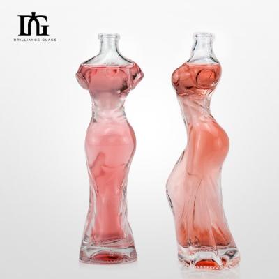 China 150 ml 300 ml 500 ml glazen kraag Vrouw Liquor Gin Vodka Spirits Fles Te koop