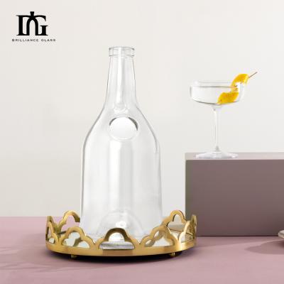 Cina Materiale del colletto di vetro 700 ml Bottiglia di vetro verde scuro vuota con sigillo a corteccia in vendita