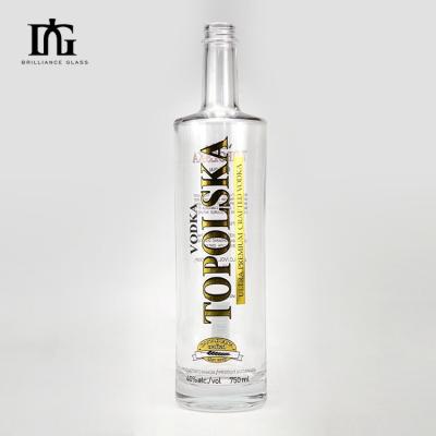 China Glasfles voor drank Vodka Brandy Whiskey Uniek ontwerp Lichaam en kraagmateriaal Te koop