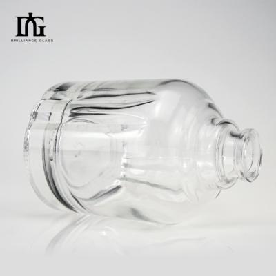 China 500 ml 750 ml VODKA garrafa redonda vazia vidro claro congelado garrafas de vinho licor com cortiça à venda